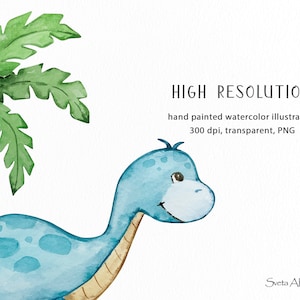 Watercolor Dinosaurs Clipart | Neutral Baby Clip Art | Dino Nursery ...