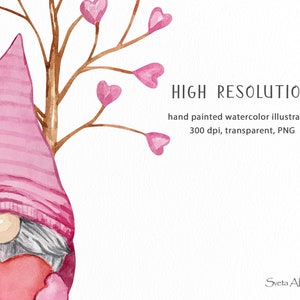 Valentine Gnomes PNG Clipart | Watercolor Valentines Day | Gnome Couple ...