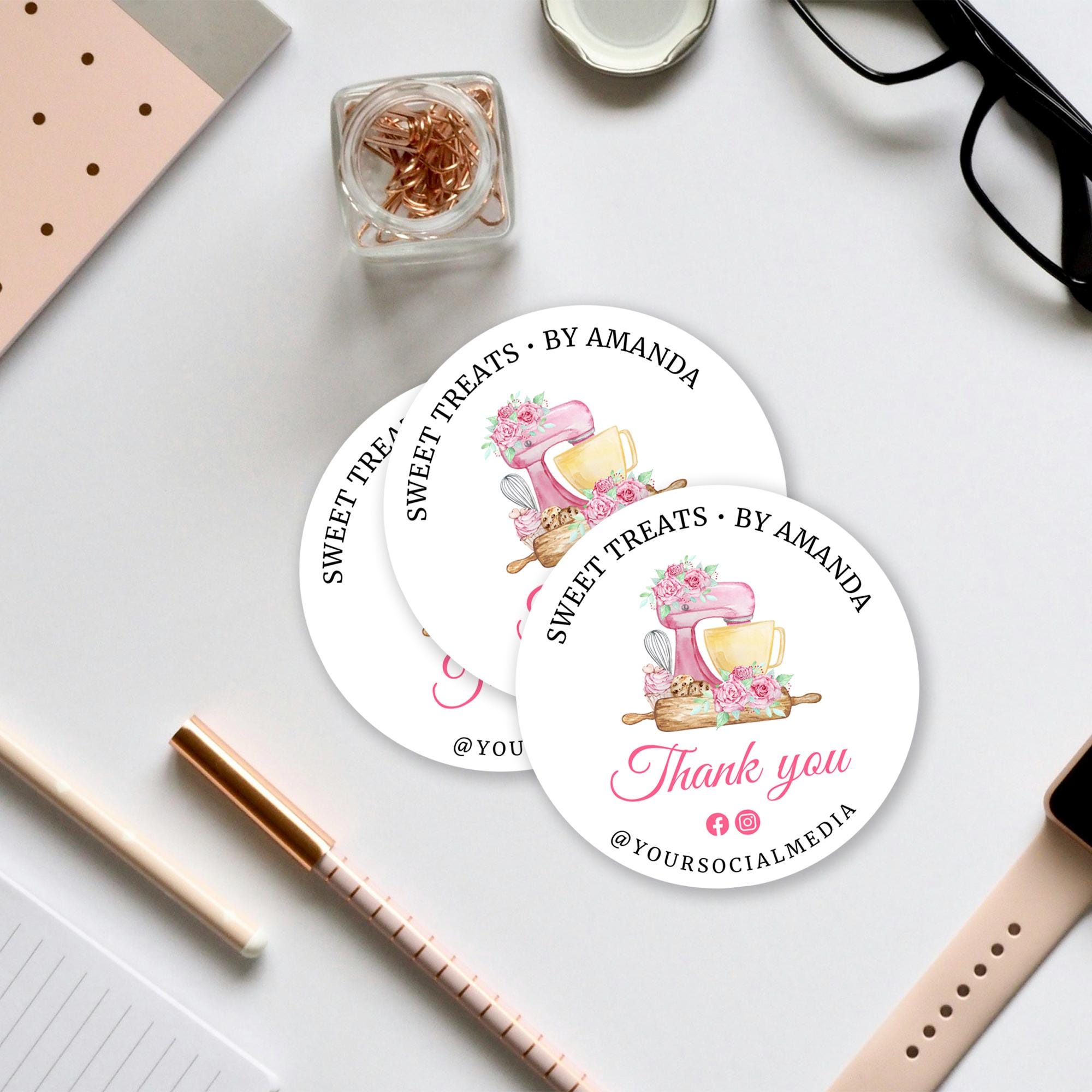 Bakery Sticker Thank You Template | Custom Sticker Editable | Printable ...
