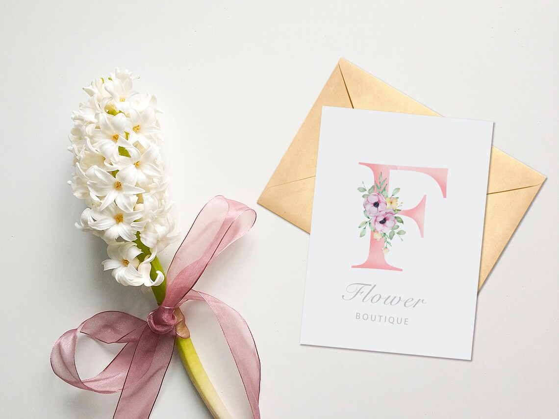 Watercolor Pink Alphabet Clipart Flowers Lettter Boho - Etsy