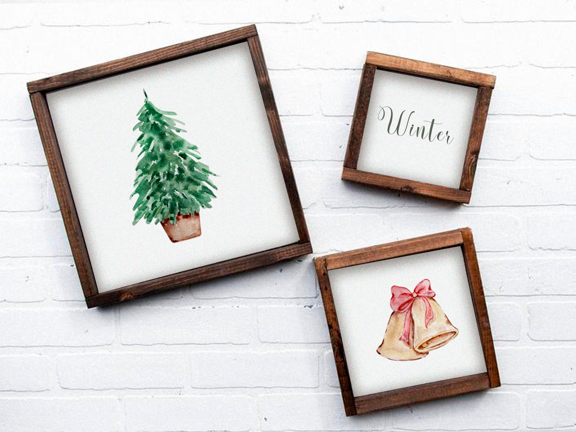 Watercolor Christmas Clipart Merry Christmas Classic - Etsy