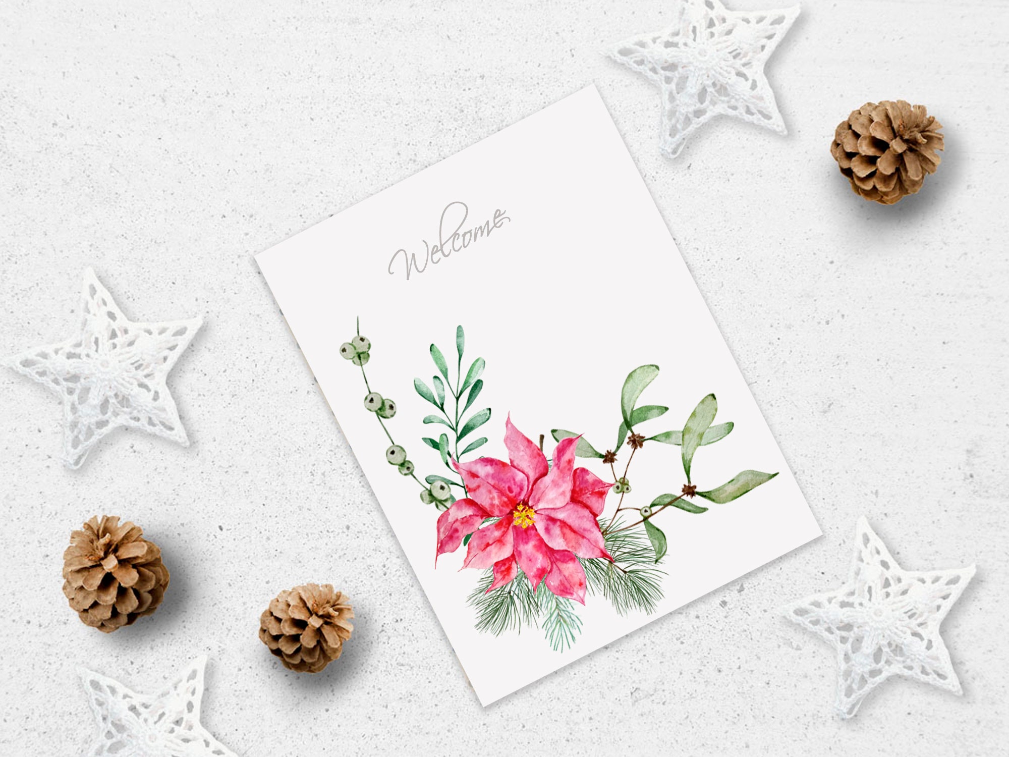 Watercolor Christmas Greenery Clipart Winter Leaves Branch - Etsy