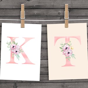 Watercolor Pink Alphabet Clipart | Flowers Lettters | Boho Letters ...