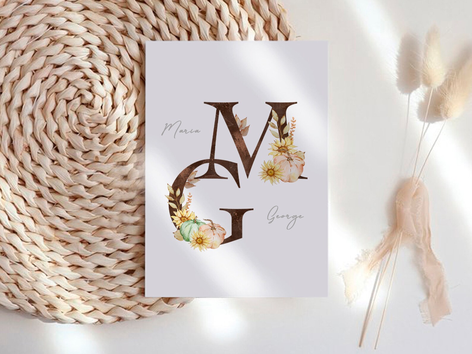 Watercolor Pumpkin Alphabet Clipart Boho Letters Autumn - Etsy