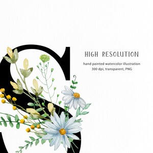 Wildflowers Alphabet | Boho Letters | Watercolor Summer Floral Alphabet ...