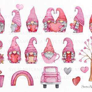 Valentine Gnomes PNG Clipart | Watercolor Valentines Day | Gnome Couple ...