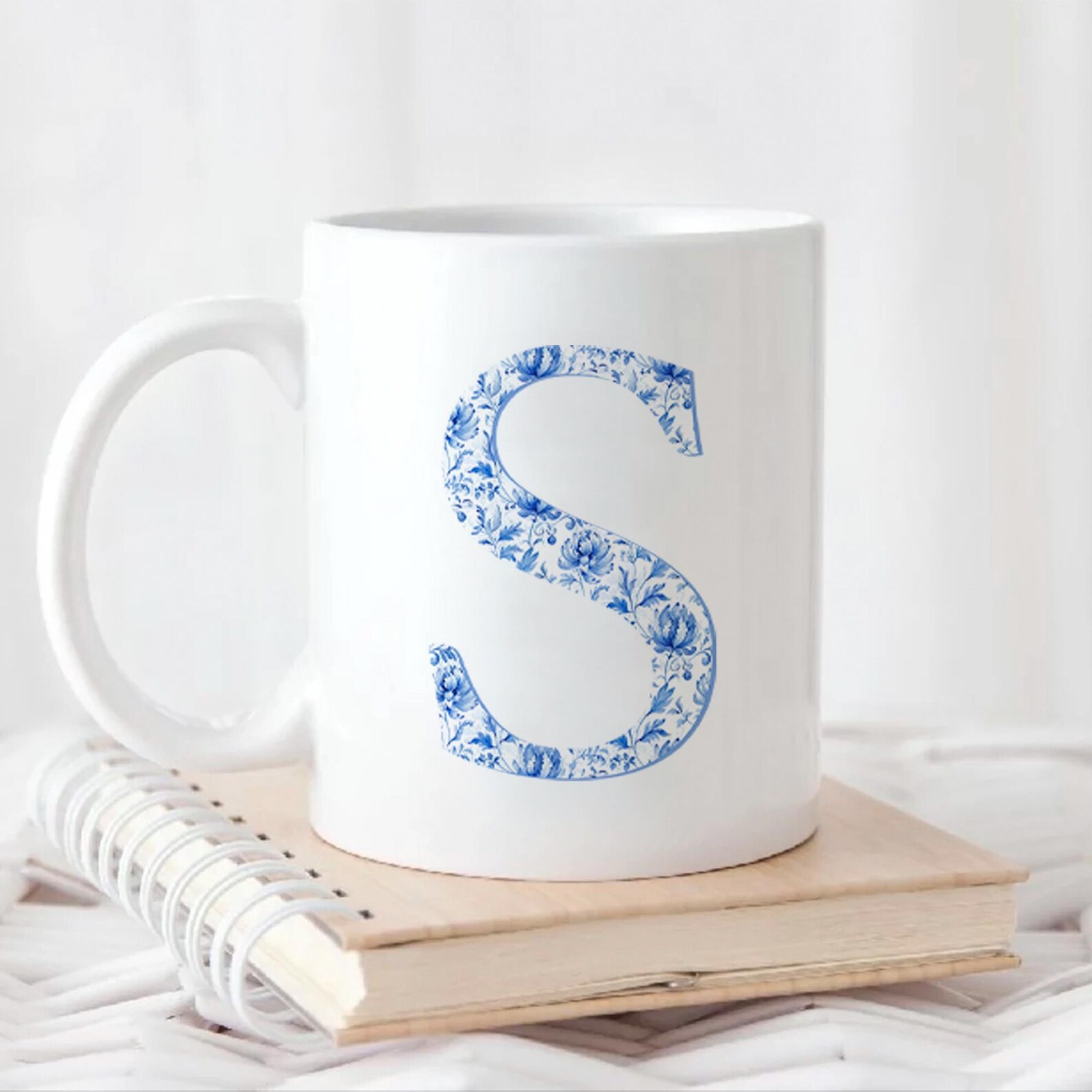 Watercolor Blue Chinoiserie Alphabet Clipart | Blue Letters | Floral ...