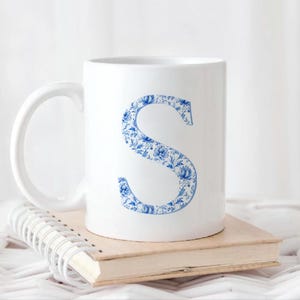 Watercolor Blue Chinoiserie Alphabet Clipart | Blue Letters | Floral ...