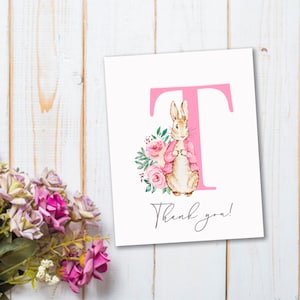 Flopsy Bunny Pink Floral Alphabet Clipart | Watercolor Alphabet PNG ...