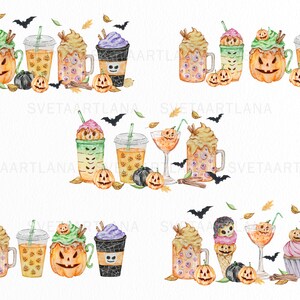 Watercolor Horror Fall Coffee Clipart Png Halloween Coffee Png Fall ...