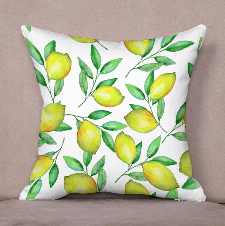Watercolor Lemons Digital Papers | Citrus Seamless Pattern | Yellow ...