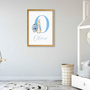 Peter Rabbit Blue Floral Alphabet Clipart | Watercolor Bunny PNG | Cute ...