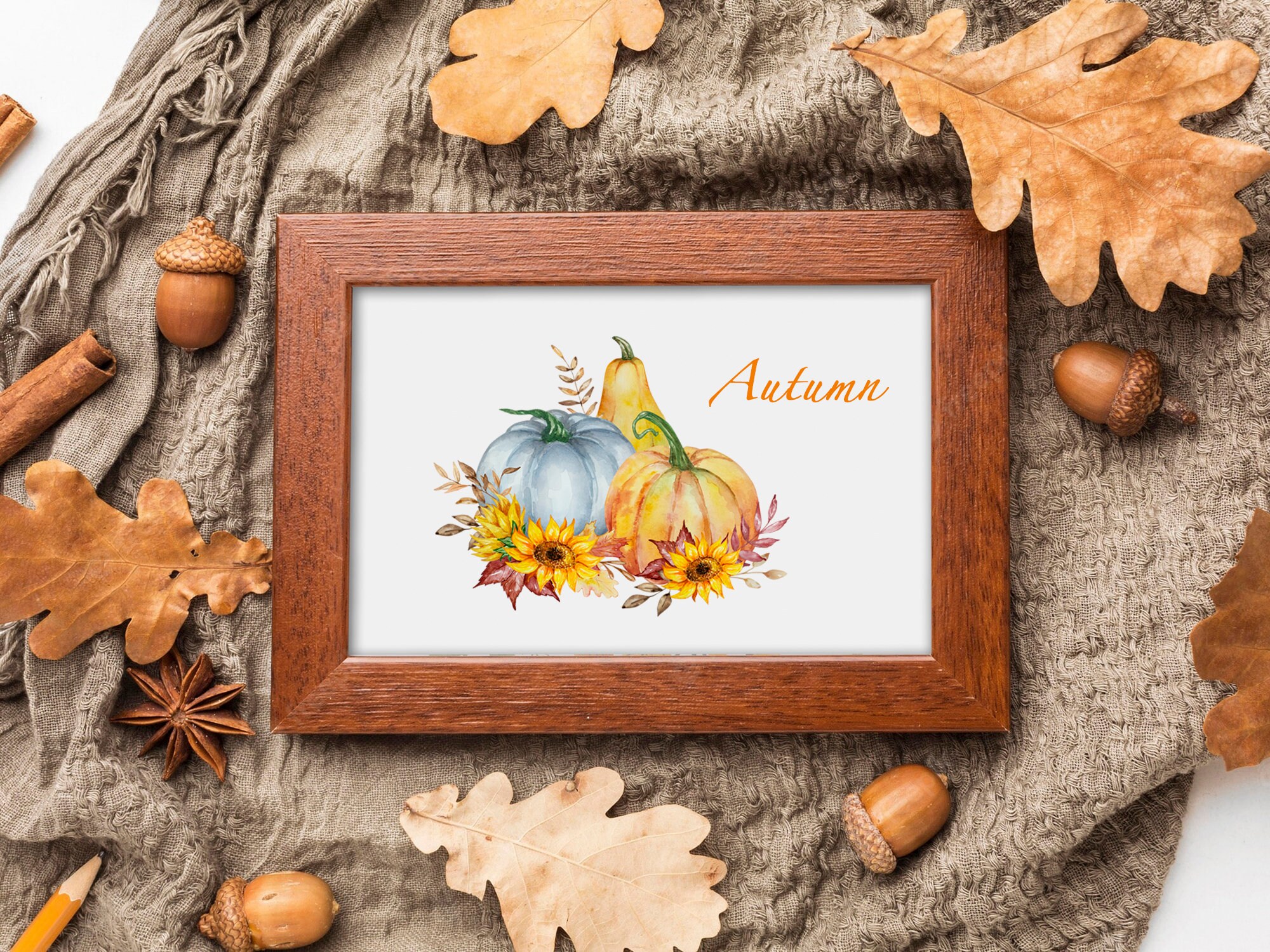 Autumn Watercolor Clipart Fall Clipart Pumpkin - Etsy