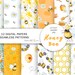 Watercolor Honey Bee Digital Paper Bumble Bee Seamless Pattern ...