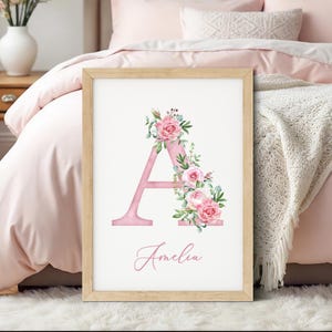Watercolor Pink Floral Alphabet Clipart | Pink Flowers Letters | Boho ...