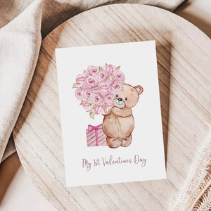 Teddy Bear Valentines Day Clipart | Watercolor Little Bear Png | My ...