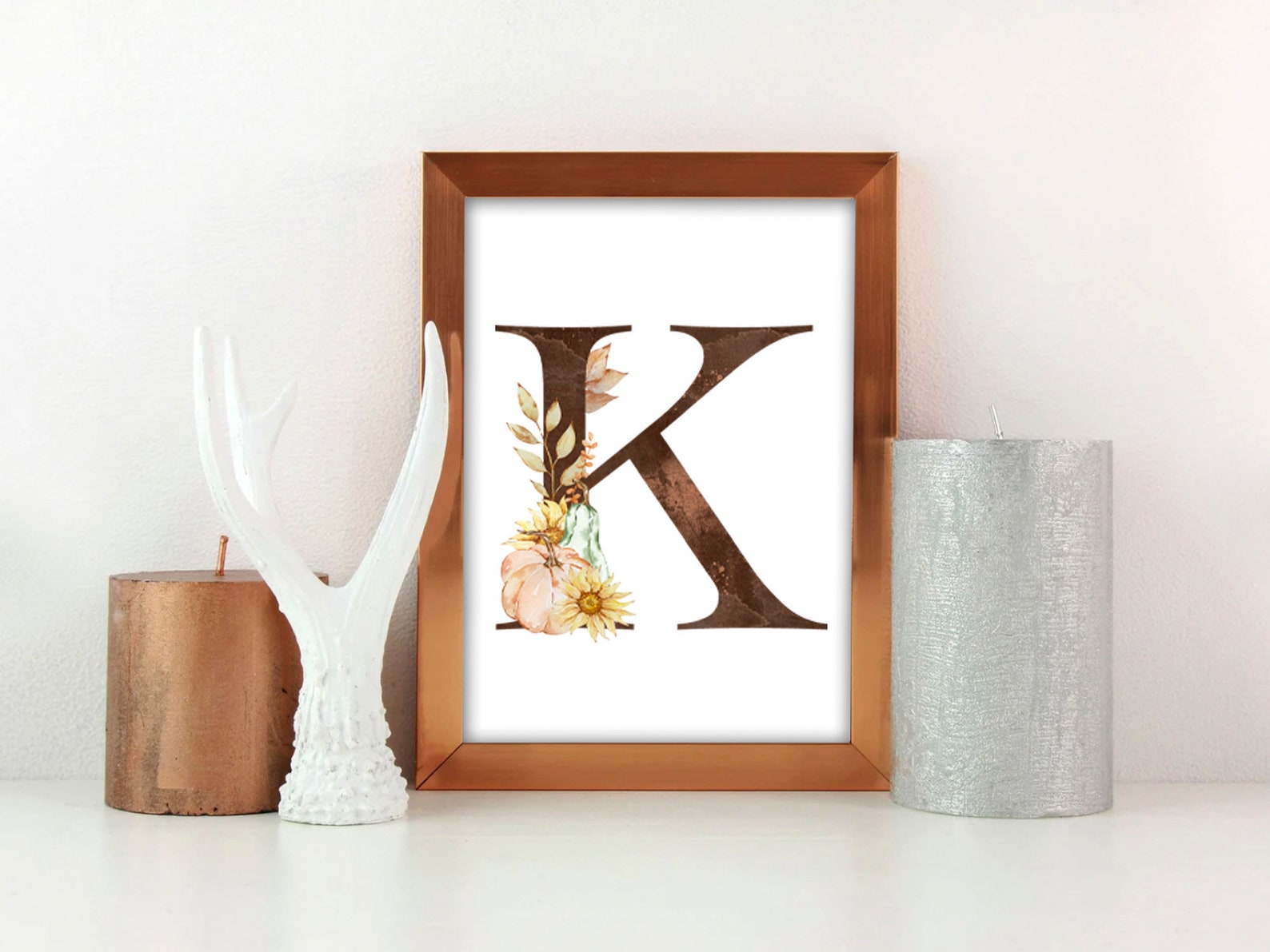 Watercolor Pumpkin Alphabet Clipart Boho Letters Autumn - Etsy