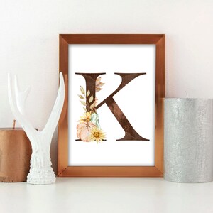 Watercolor Pumpkin Alphabet Clipart | Boho Letters | Autumn Floral ...