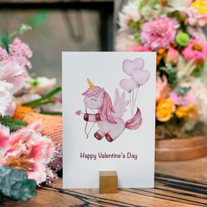 Watercolor Valentines Unicorn Clipart, Valentines Day, Cute Unicorn ...