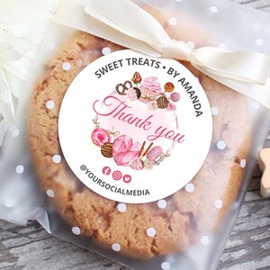 Bakery Sticker Thank You Template | Custom Sticker Editable | Printable ...