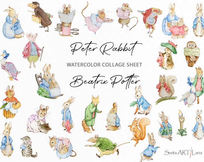 16 Instant Download Peter Rabbit and Family Beatrix Potter Separate ...