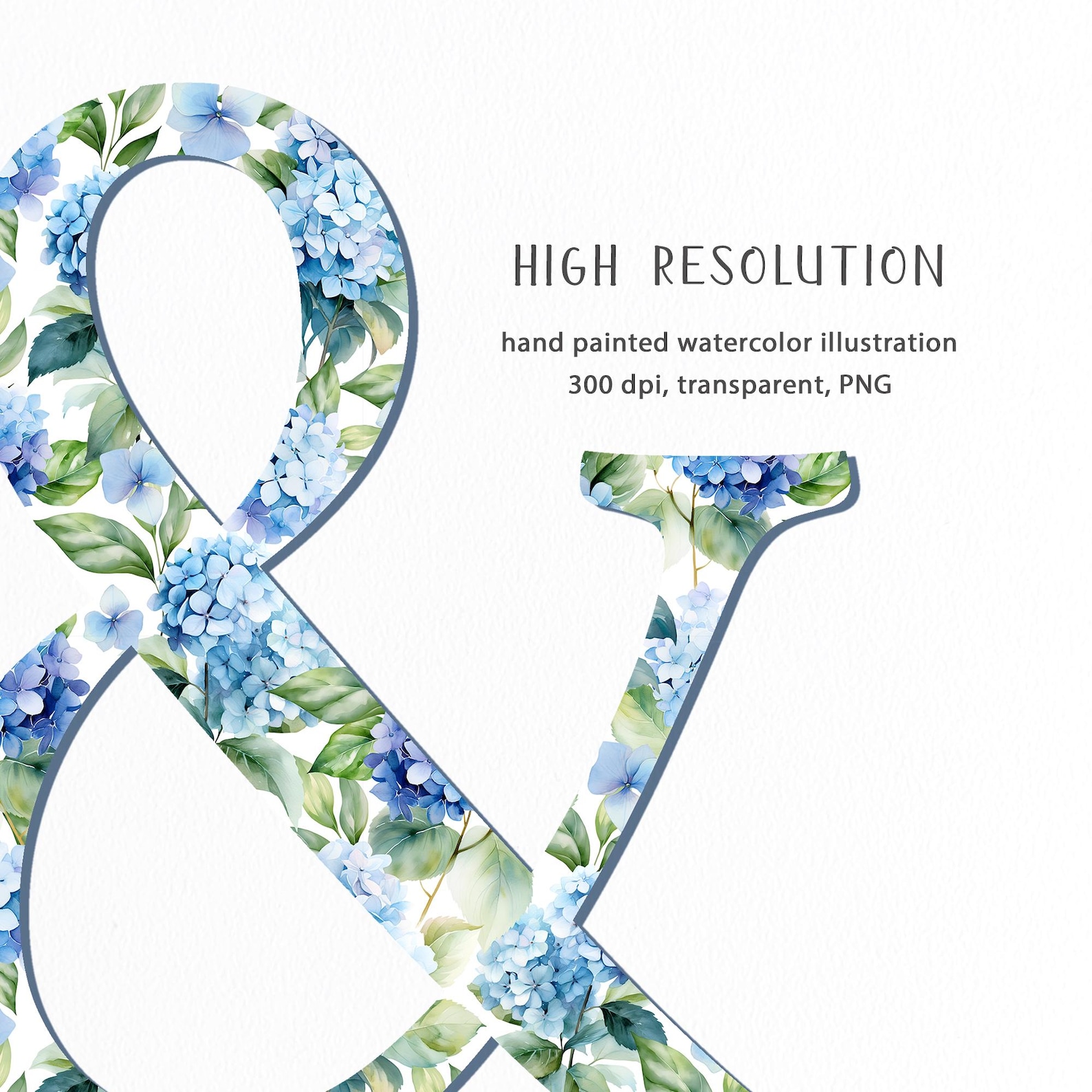 Watercolor Hydrangea Alphabet Clipart | Blue Letters | Floral Alphabet ...