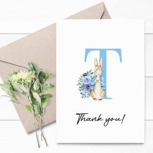 Peter Rabbit Blue Floral Alphabet Clipart | Watercolor Bunny PNG | Cute ...