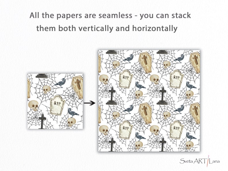 Happy Halloween Digital Papers | Watercolor Spooky Halloween Seamless ...