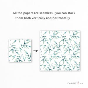 Watercolor Eucalyptus Digital Papers | Wild Floral Paper | Eucalyptus ...