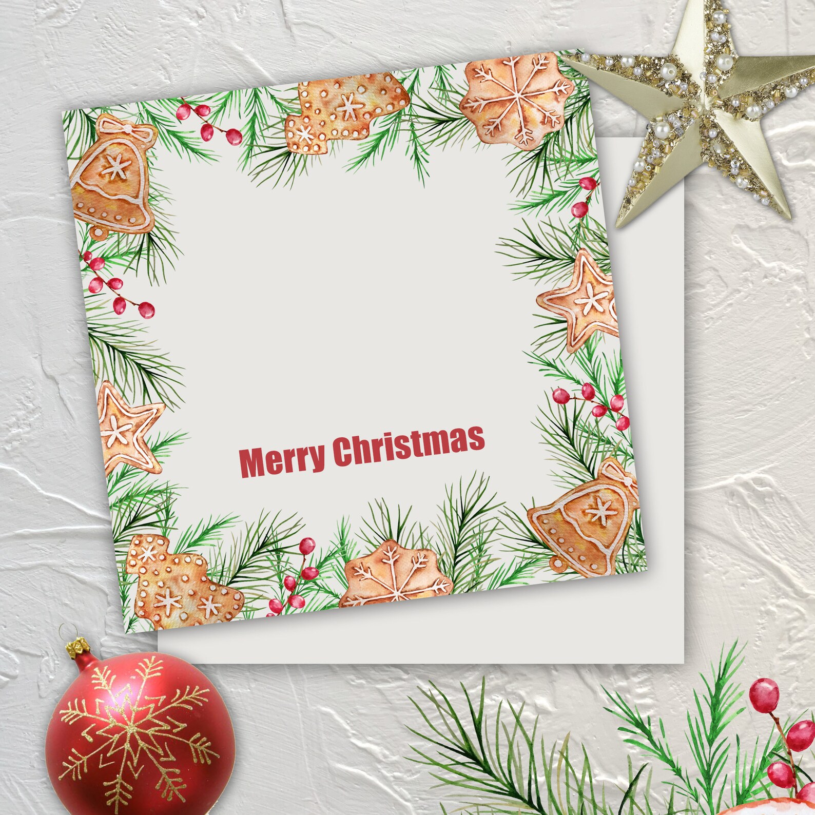 Christmas Gingerbread Frames Clipart Watercolor Winter Frame - Etsy