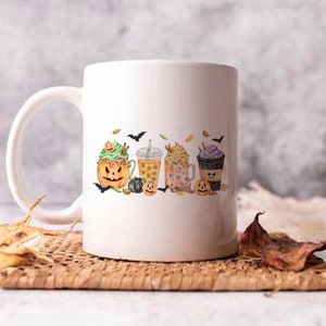 Watercolor Horror Fall Coffee Clipart Png Halloween Coffee Png Fall ...