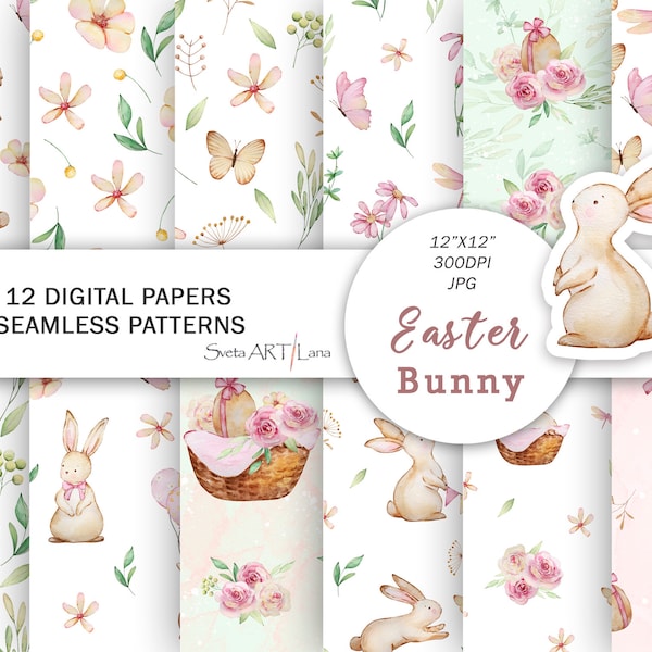 Easter Digital Paper - Etsy
