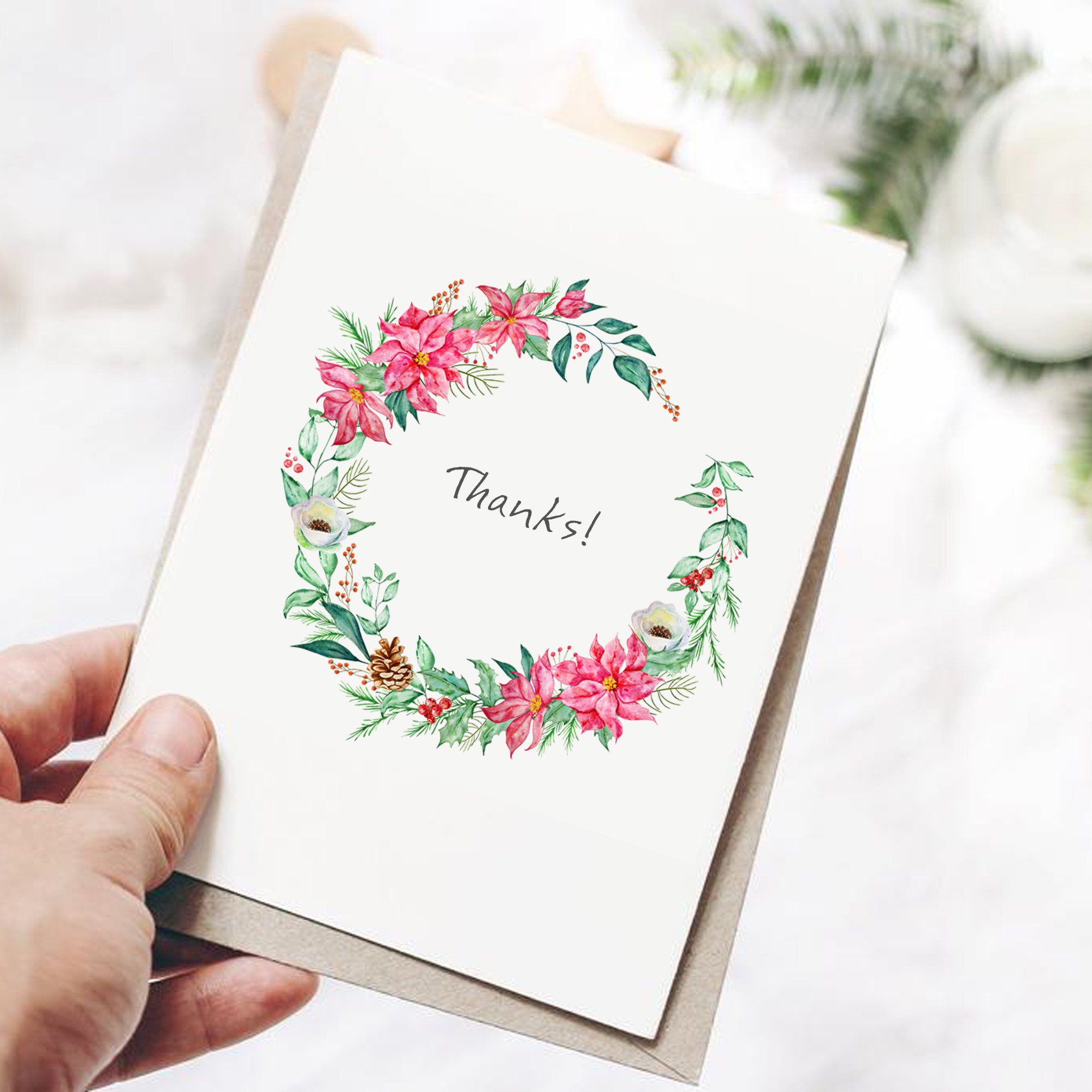 Christmas Greenery Watercolor Frame Clipart Pine Branches - Etsy