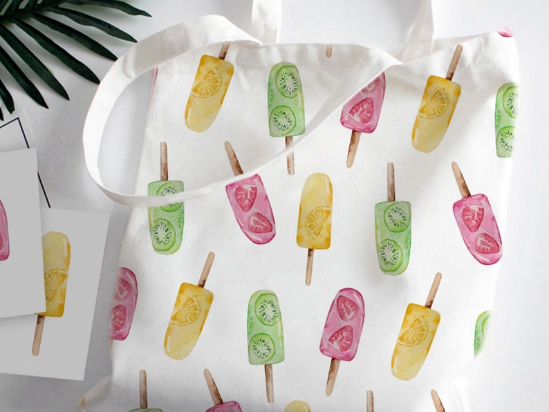 Ice Cream Watercolor Digital Paper Summer Digital Paper | Etsy