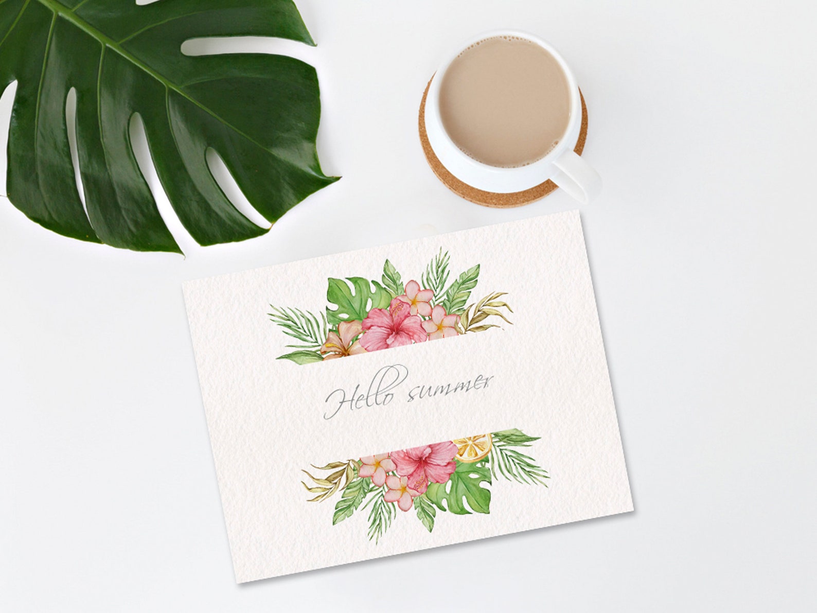 Watercolor Tropical Frame Clipart Floral Wreath Clipart Tropical ...