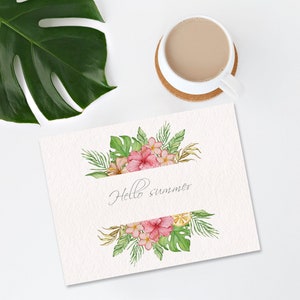 Watercolor Tropical Frame Clipart Floral Wreath Clipart Tropical ...