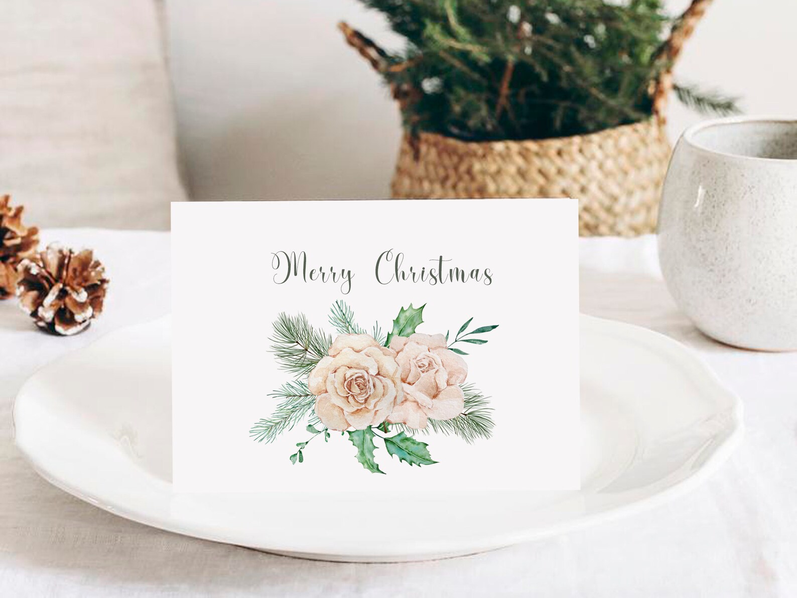 Watercolor Christmas Clipart Merry Christmas Classic - Etsy