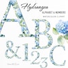 Floral Alphabet Watercolor Clipart | Dark Blue Letters With Flowers ...
