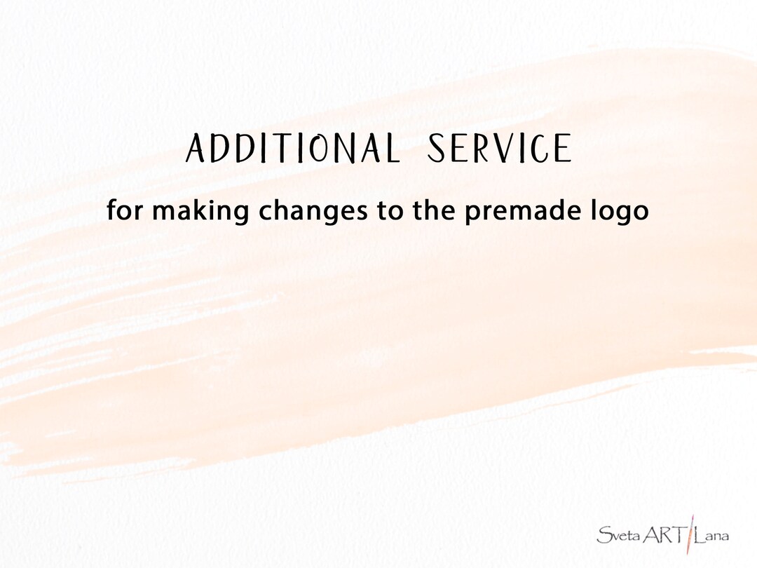 Additional Service to the Logo Making Changes to the Premade - Etsy