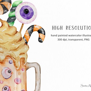 Watercolor Halloween Candy Clipart | Halloween Party Clip Art | Sweets ...