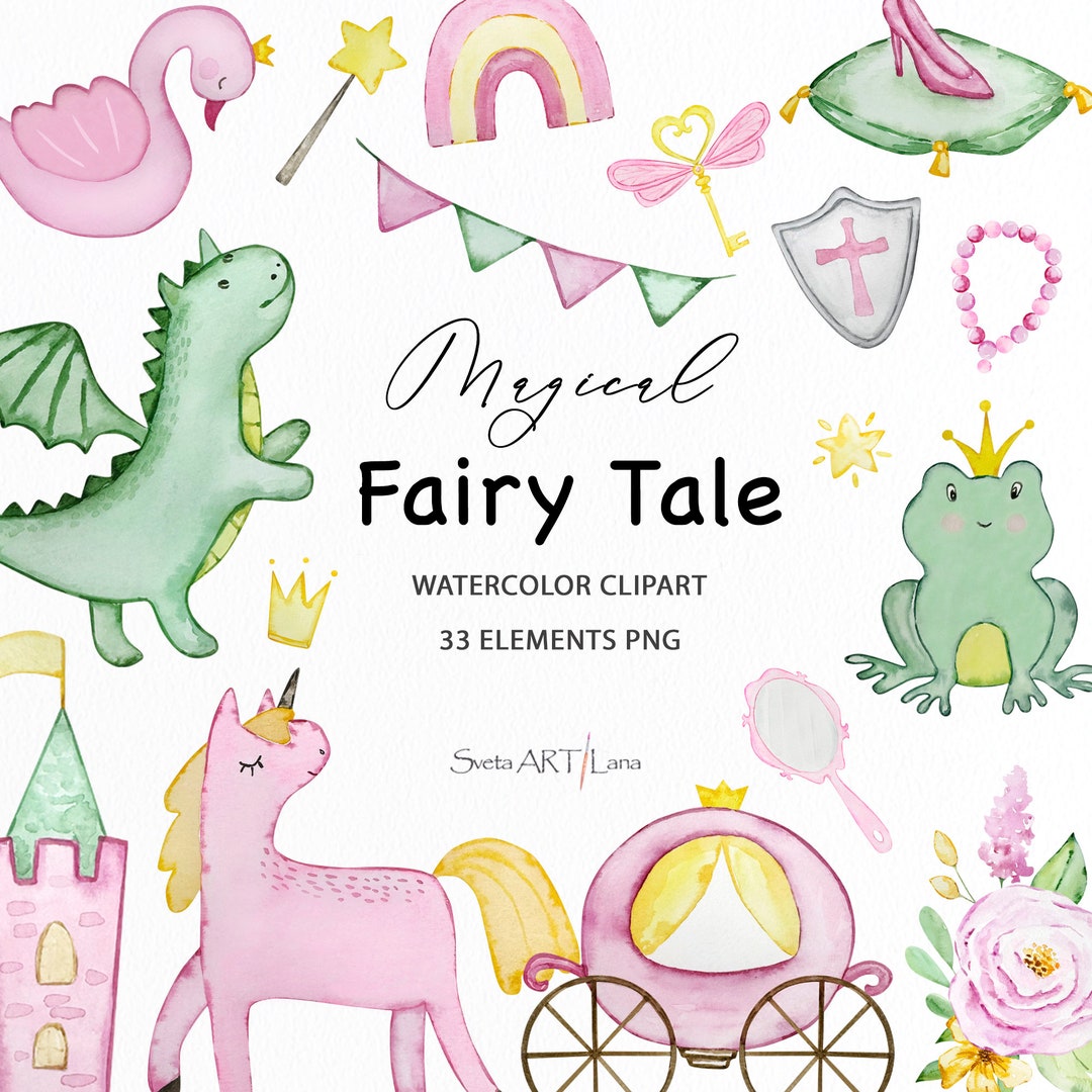Watercolor Nursery Fairy Tale Clipart | Fairytale Castle Clipart PNG ...