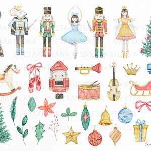 Nutcracker Christmas Clipart | Watercolor Nutcracker Ballet | Winter ...