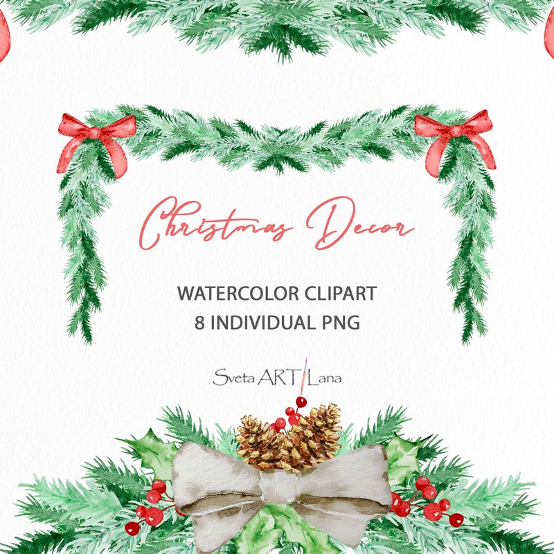 Christmas Swag Clip Art - Etsy