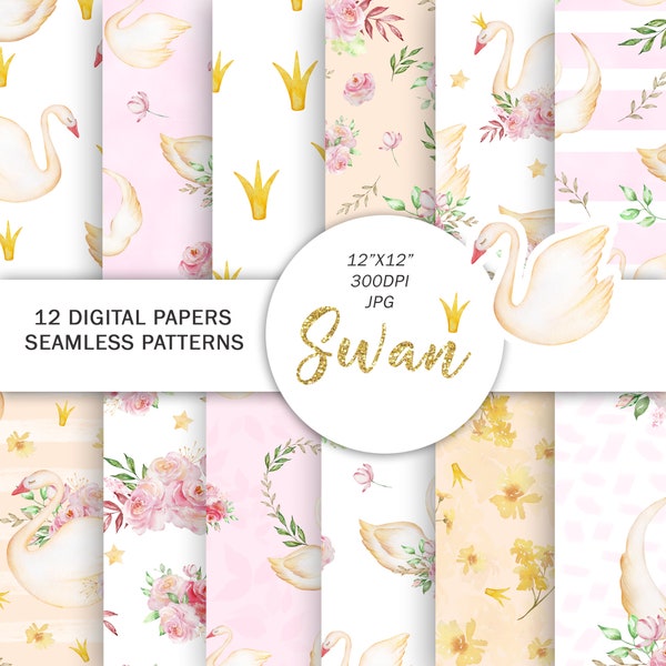 Swan Watercolor - Etsy