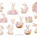 Nursery Bunny Clipart | Watercolor Cute Easter Rabbit Clipart ...
