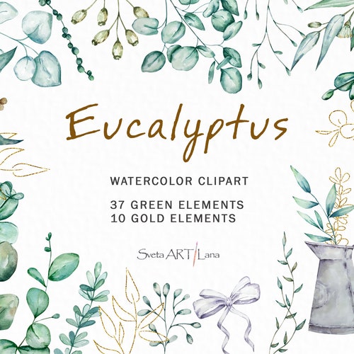 Watercolor Fern Greenery Clipart. Wedding Invitation Nature - Etsy