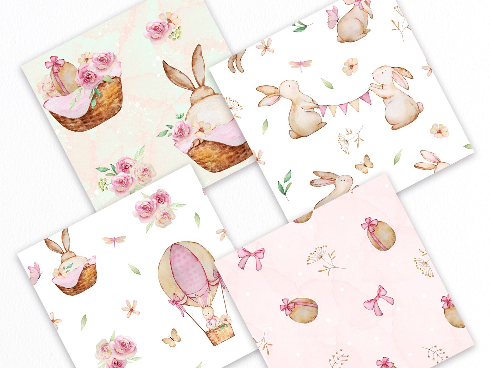 Watercolor Easter Digital Paper Spring Seamless Pattern Cute | Etsy