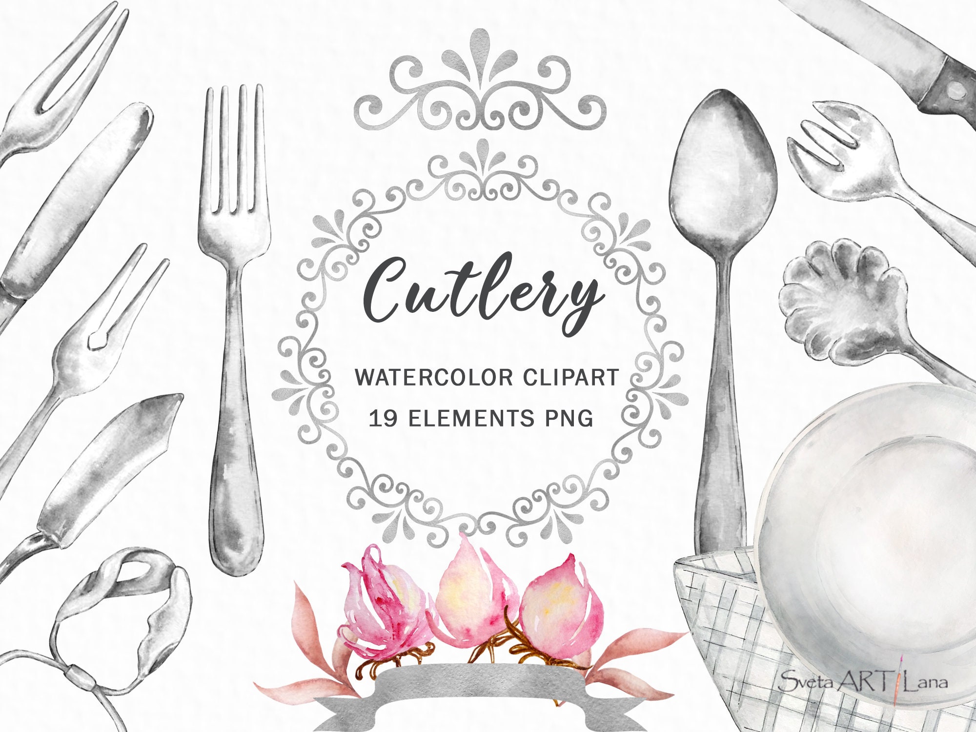 Plate And Silverware Clip Art