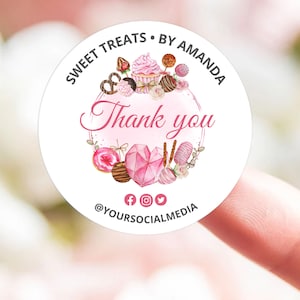Bakery Sticker Thank You Template | Custom Sticker Editable | Printable ...