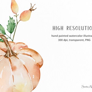 Watercolor Thanksgiving Clipart | Holiday Turkey PNG | Autumn Harvest ...